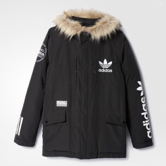 adidas | Jackets & Coats | Adidas Originals Logo Down Coat Jacket ...